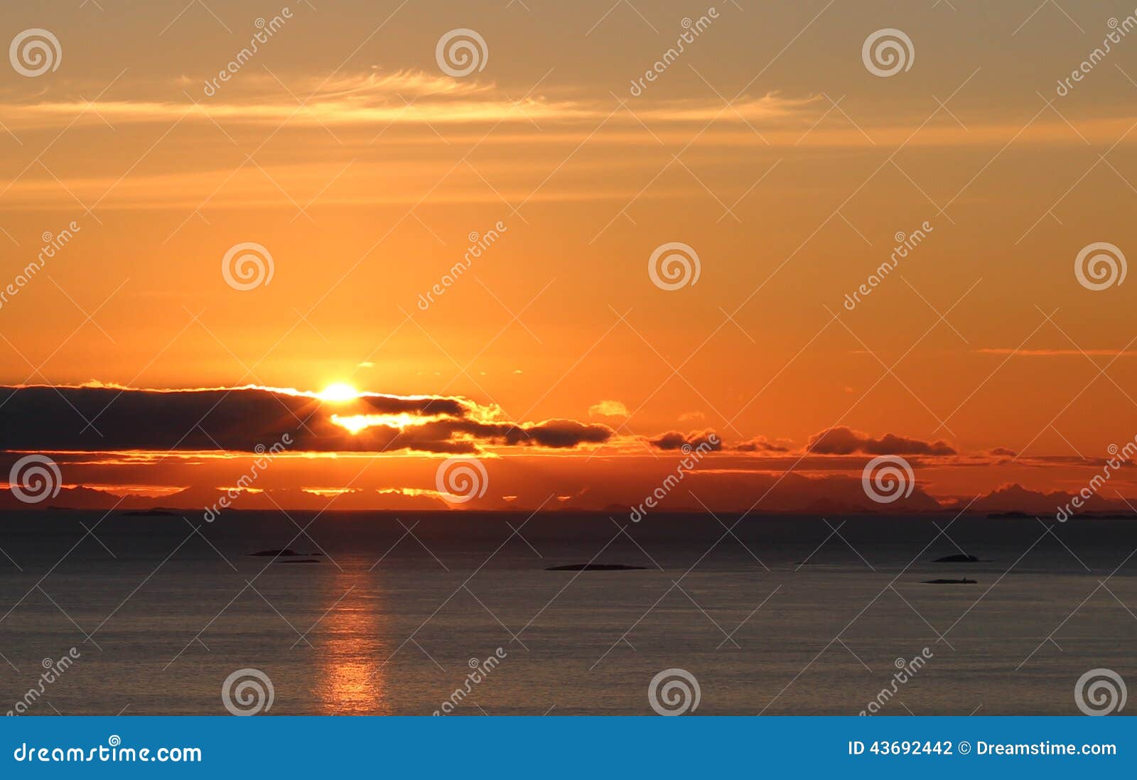 Midnight sun stock photo. Image of landscape, ocean, nature - 43692442