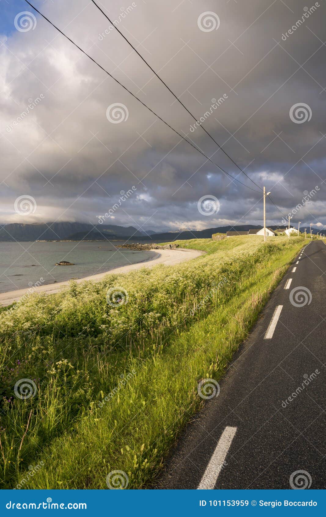 Midnight Sun in Eggun in Norway Stock Image - Image of nature, clouds ...