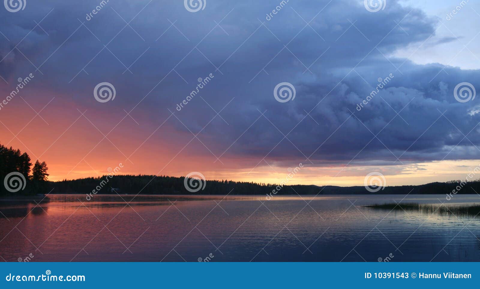 Midnight sun lake stock image. Image of orange, panoramic - 10391543