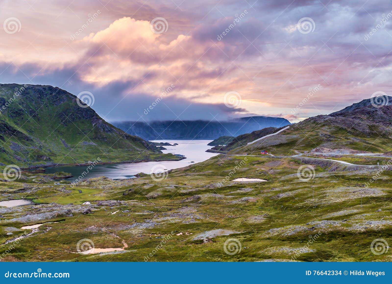 Midnight sun in Norway stock photo. Image of panorama - 76642334