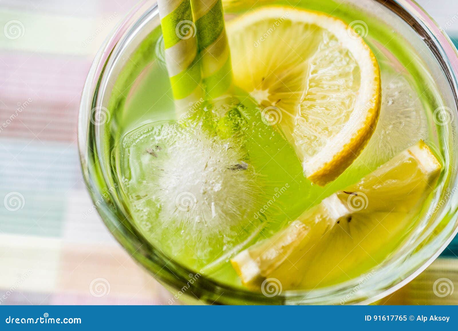 Midori Sour Cocktail with Ice and Lemon. Stock Image - Image of martini ...
