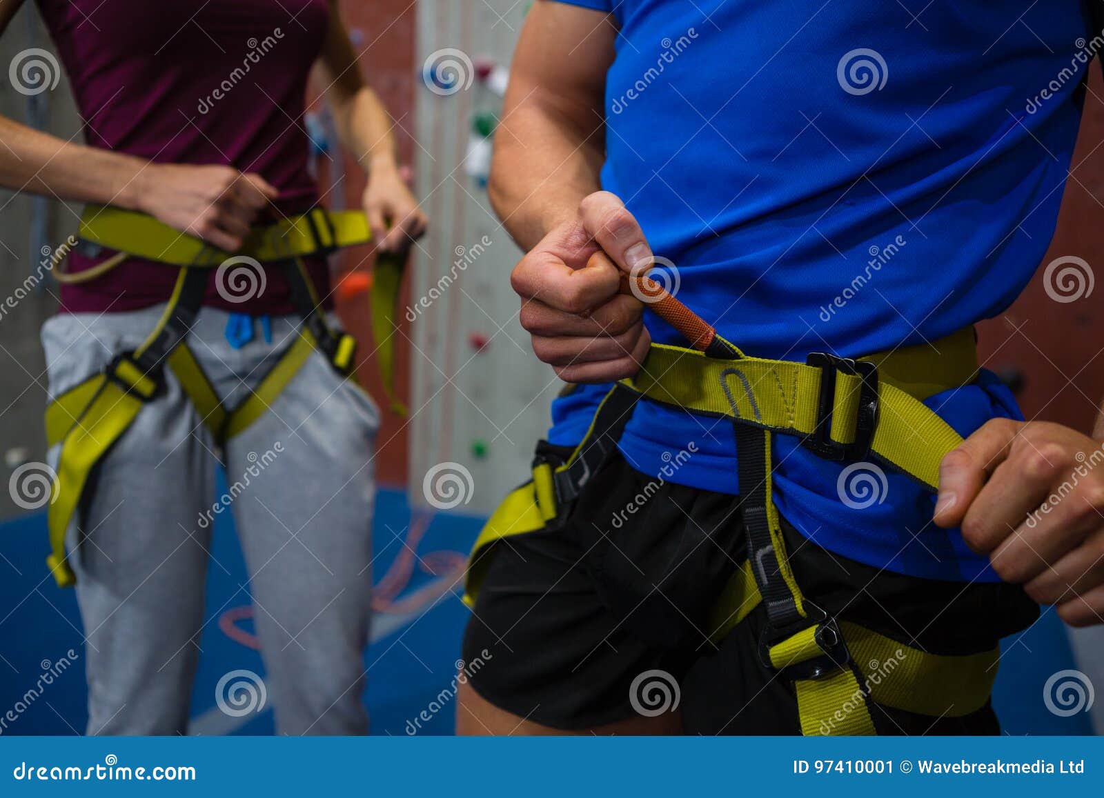 Midsection of Athletes Adjusting Harness Stock Image - Image of ...