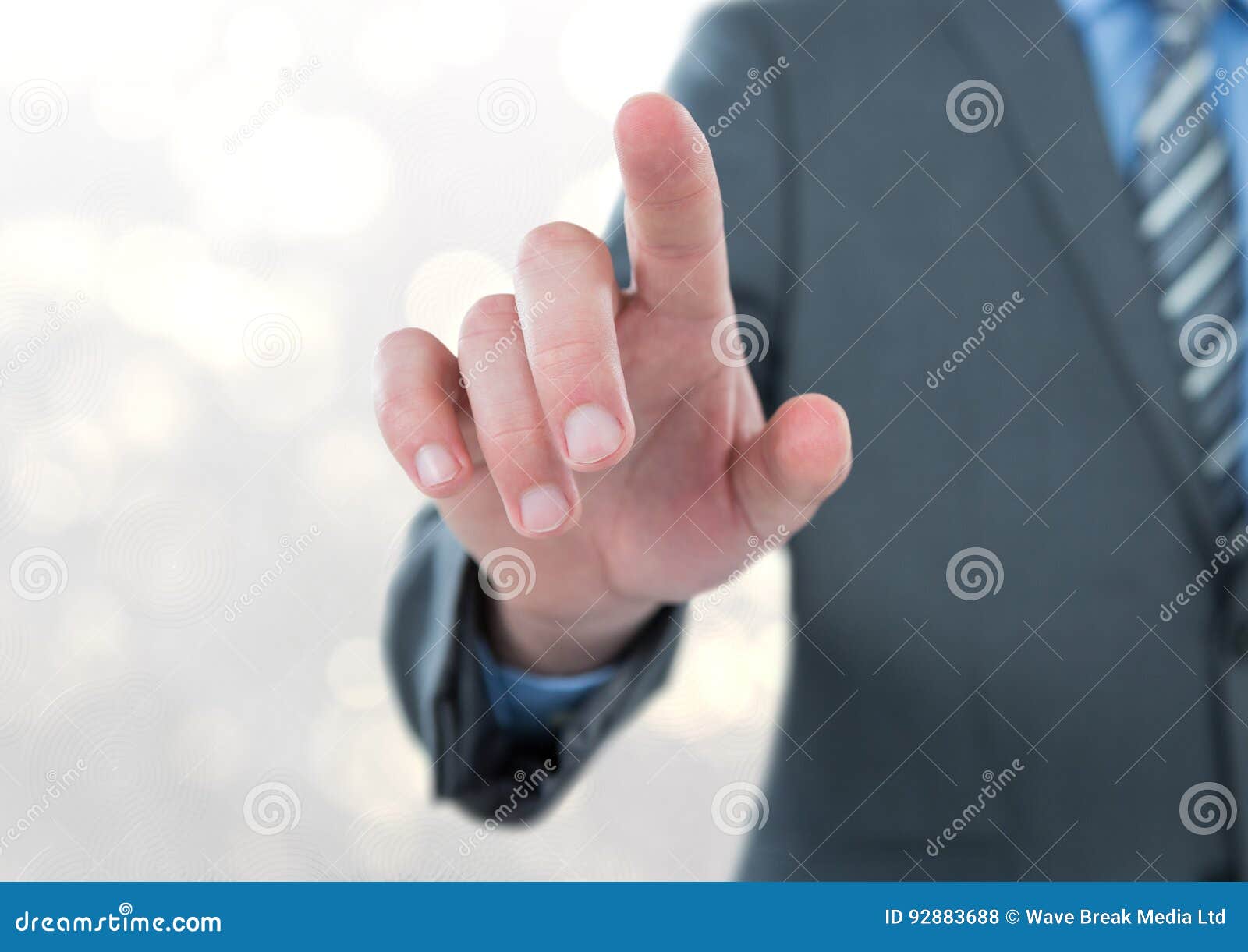 Midsection of Businessman Touching Screen Stock Illustration ...