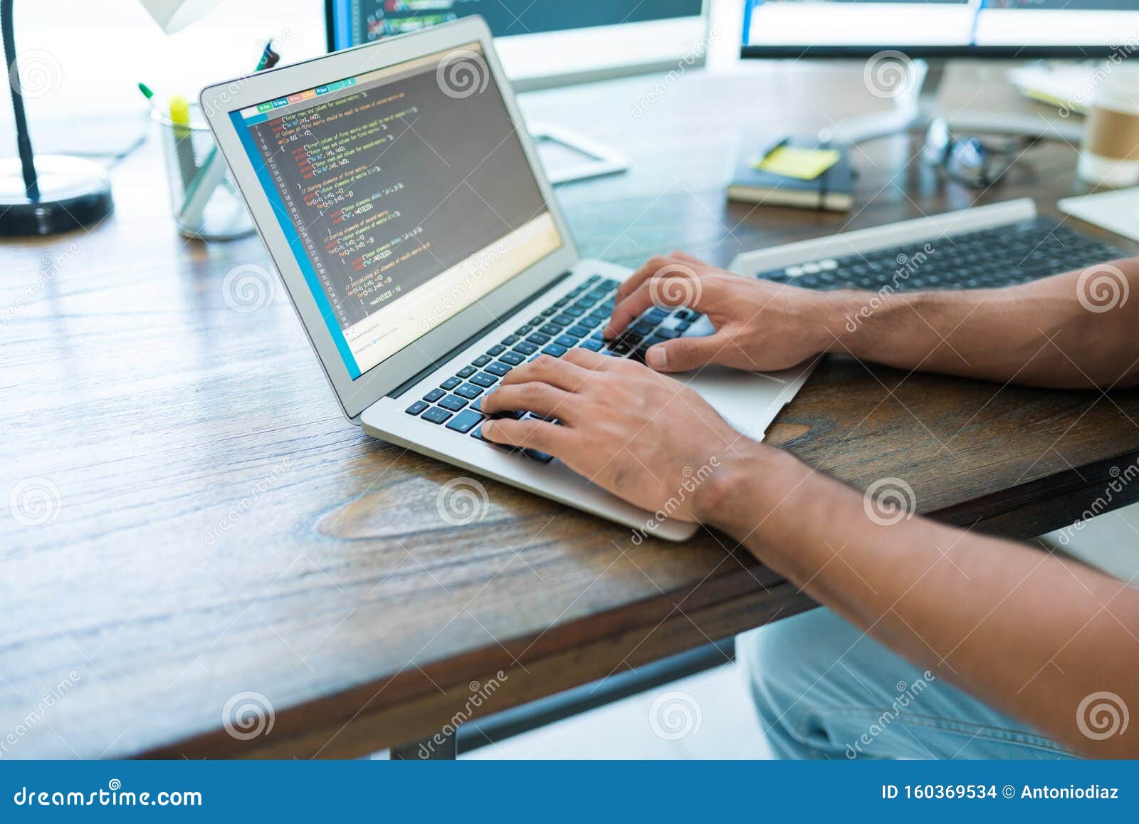 Male Computer Scientist Coding Program While Working At Home Stock 6160