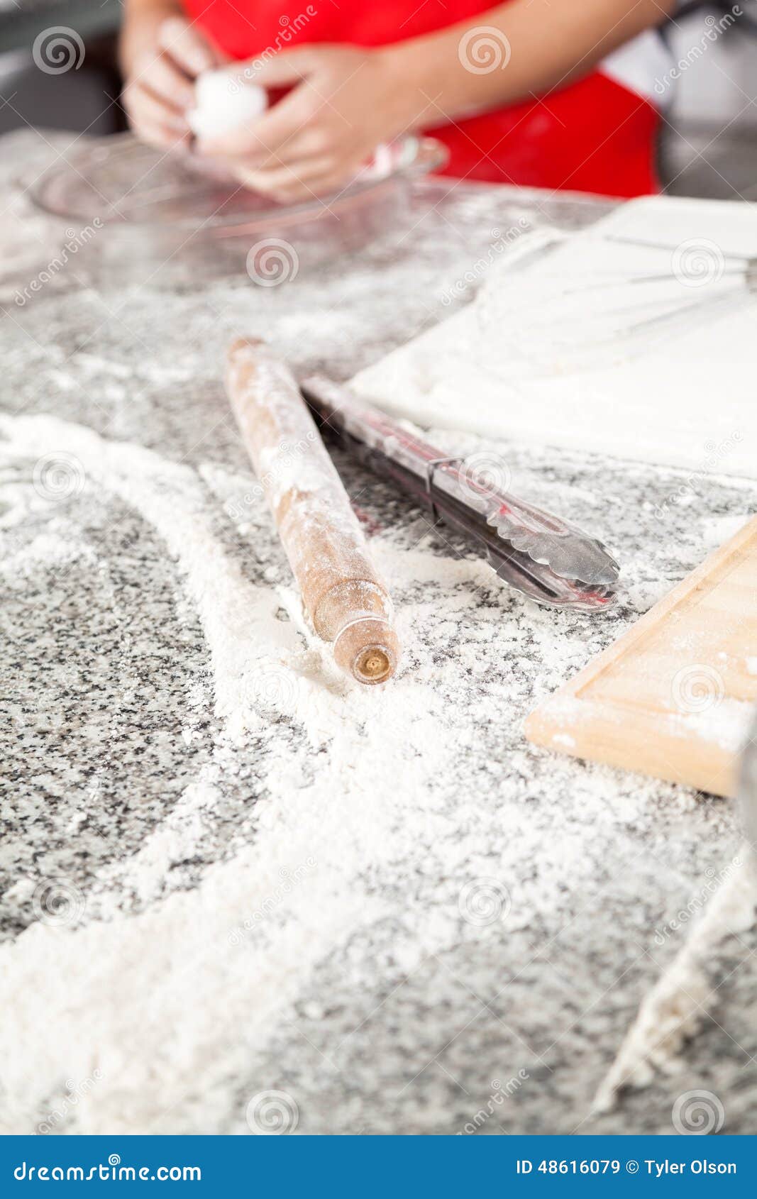 Midsection of Female Chef at Messy Counter Stock Image - Image of ...