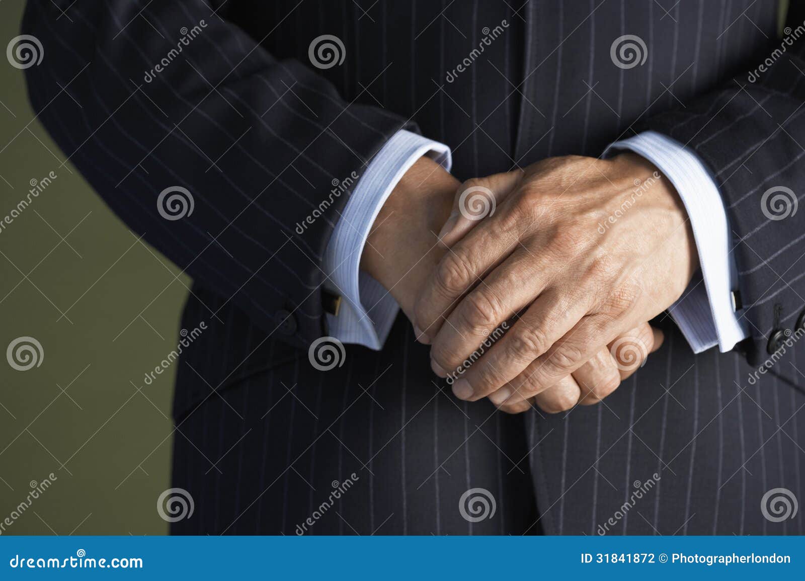 Midsection of Man in Suit with Hands Clasped Stock Photo - Image of ...