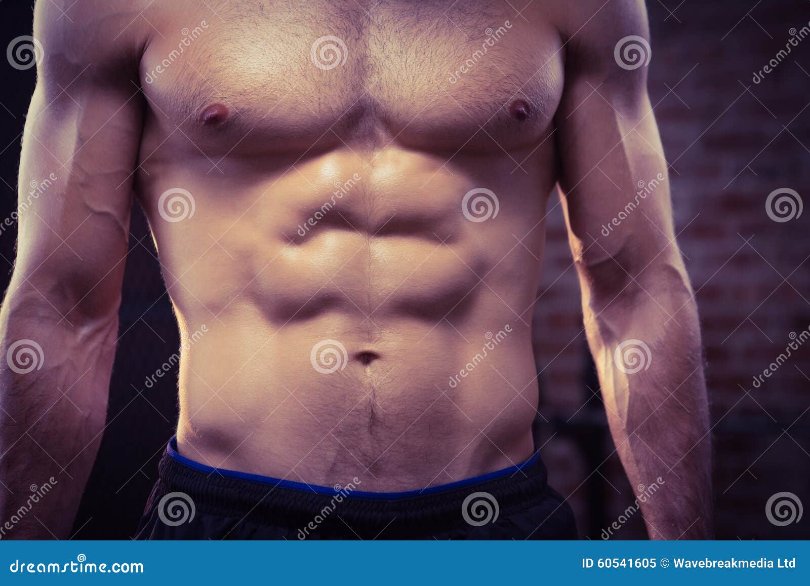 Midsection of Muscular Man Showing His Body Stock Image - Image of ...