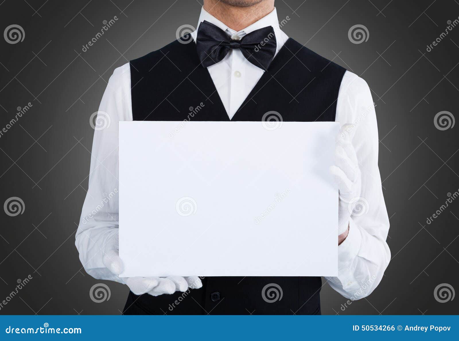 Waiter With Blank Sign Royalty-Free Stock Photography | CartoonDealer ...