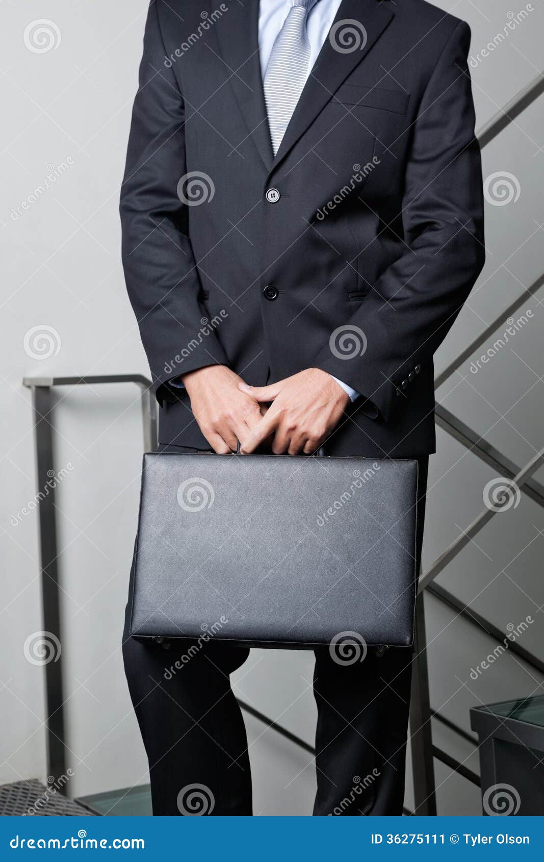 Midsection of Young Businessman Carrying Briefcase Stock Image - Image ...