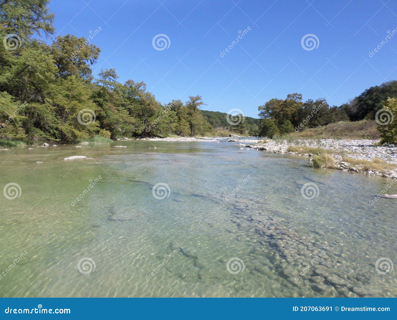 Midstream in Pedernales River Stock Image - Image of rapid, river ...