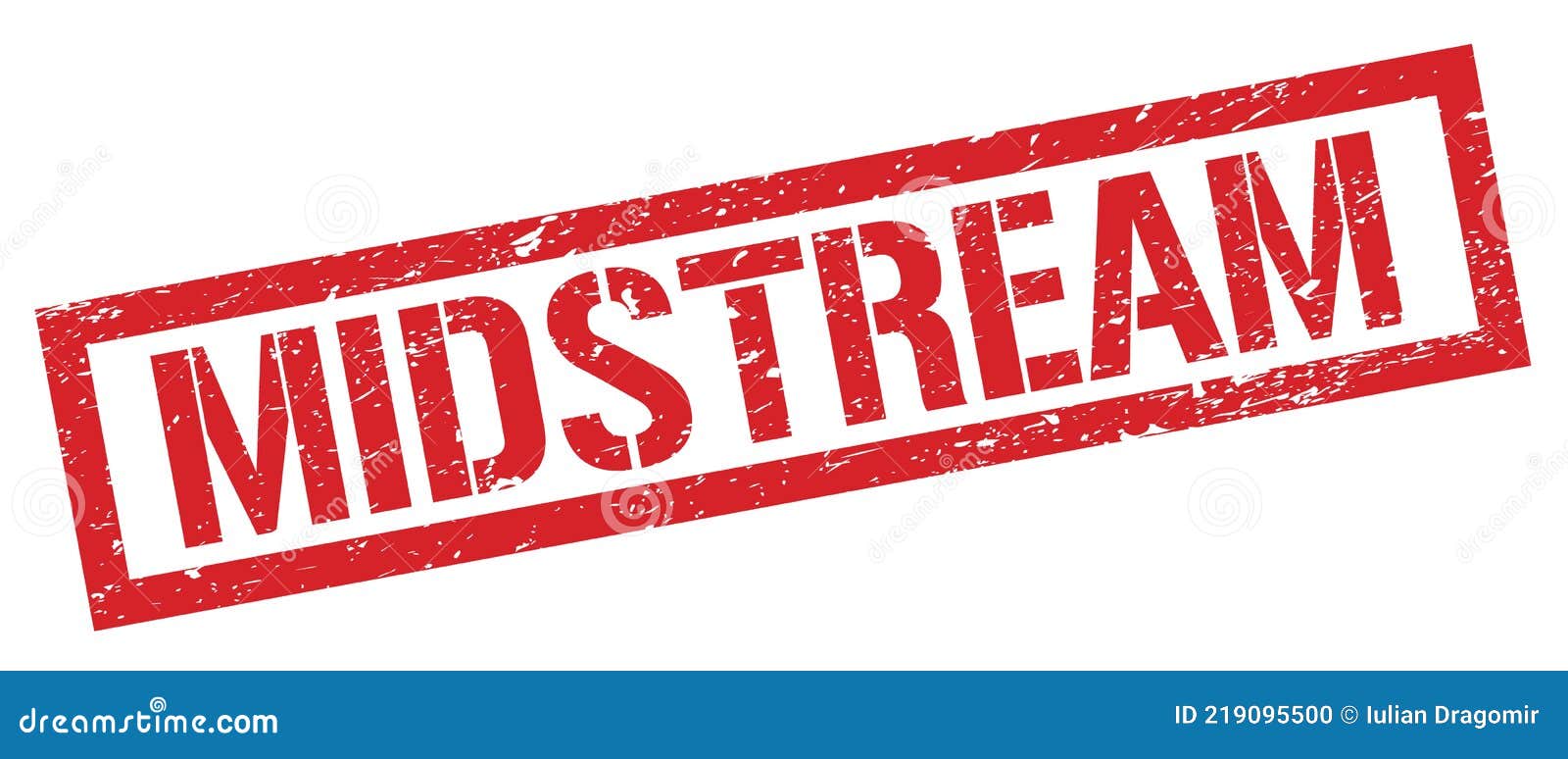MIDSTREAM Red Grungy Rectangle Stamp Stock Illustration - Illustration ...