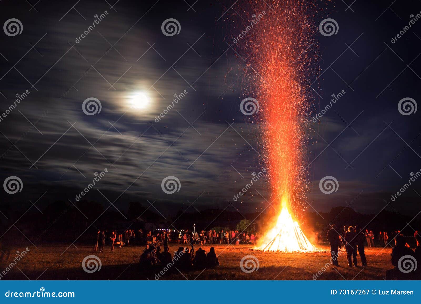 Midsummer Bonfire stock image. Image of combustion, campfire - 73167267