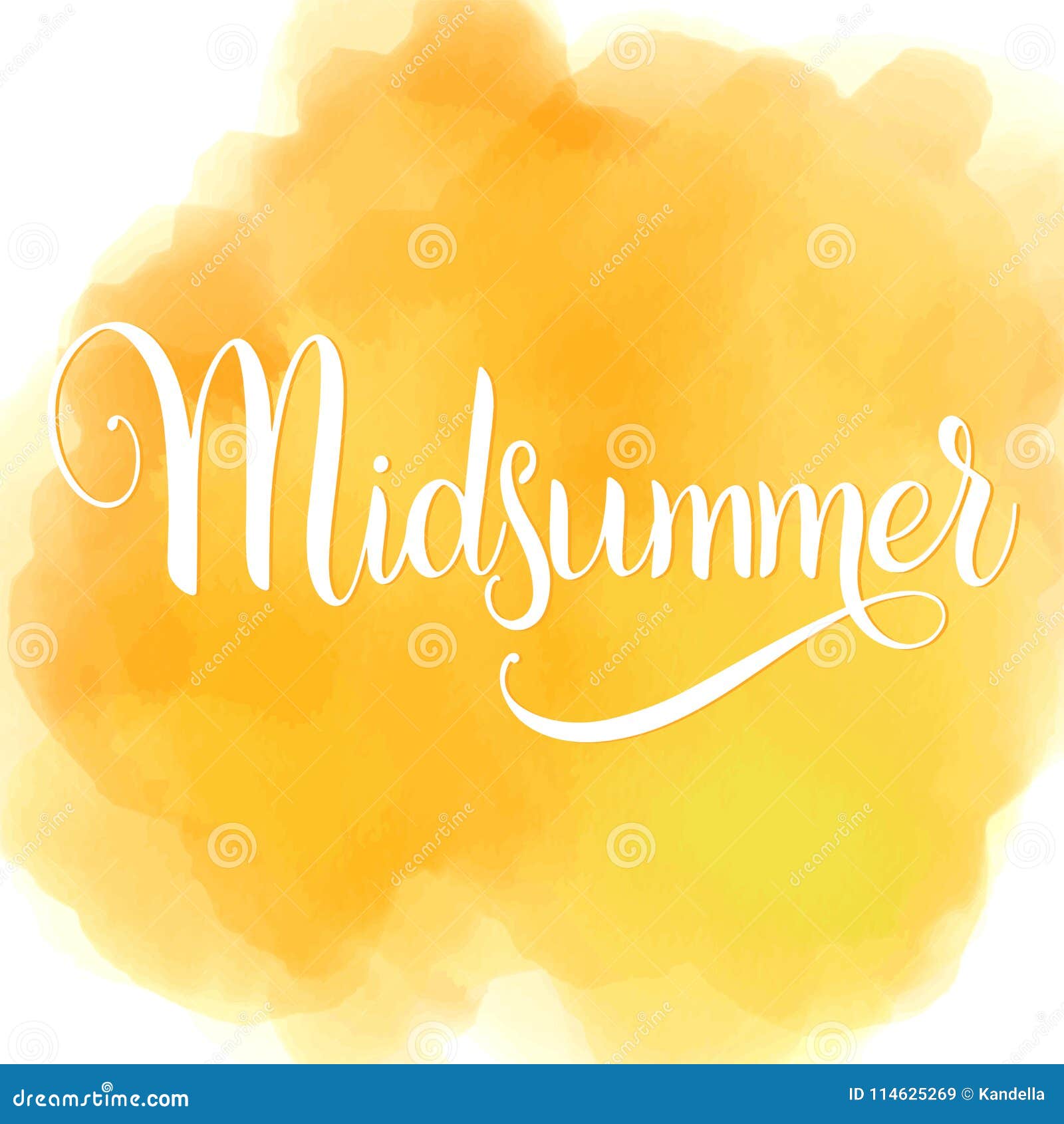 Midsummer Hand Drawn Ettering Vector Illustration | CartoonDealer.com ...