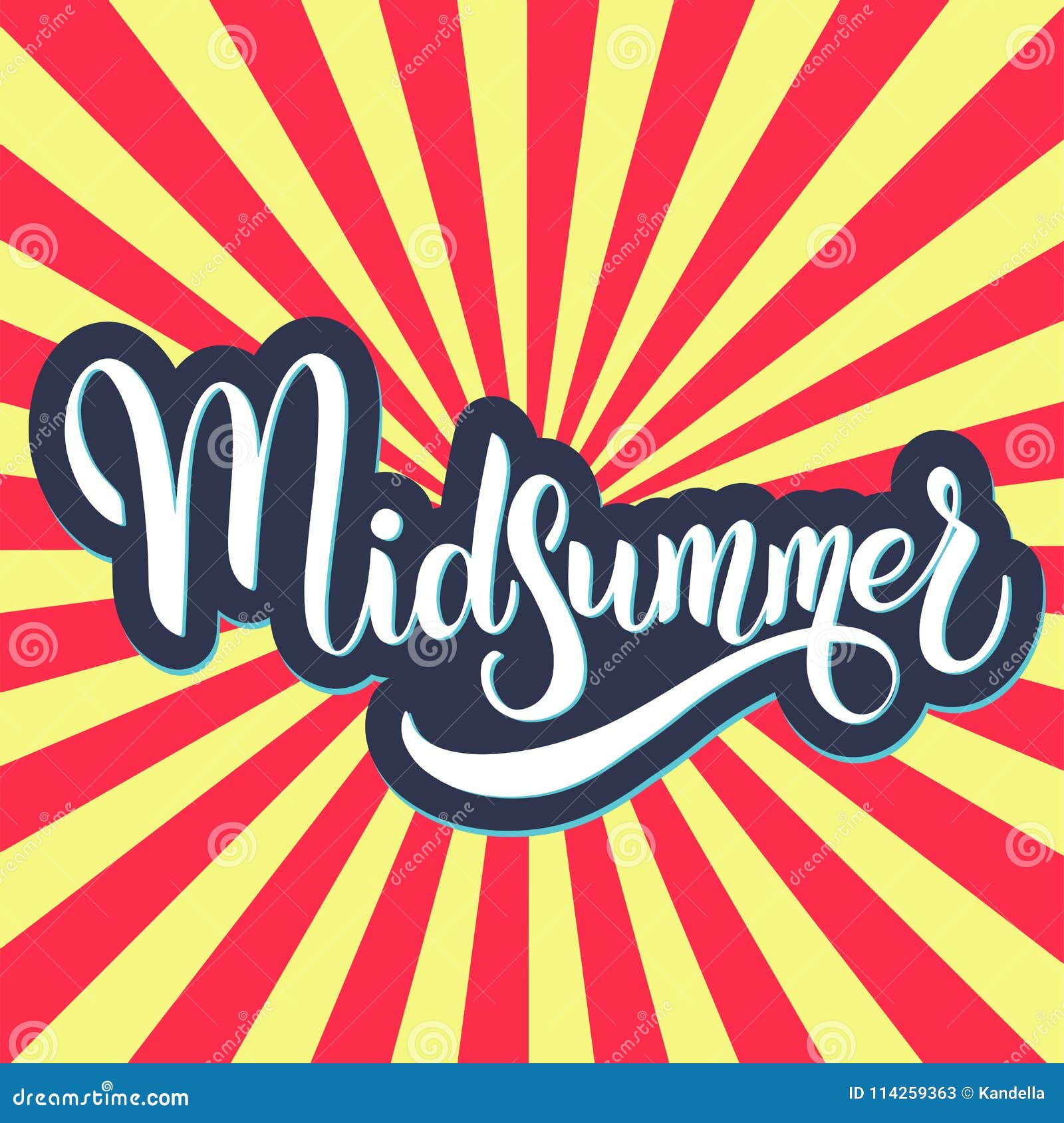 Midsummer Hand Drawn Ettering Cartoon Vector | CartoonDealer.com #115142945