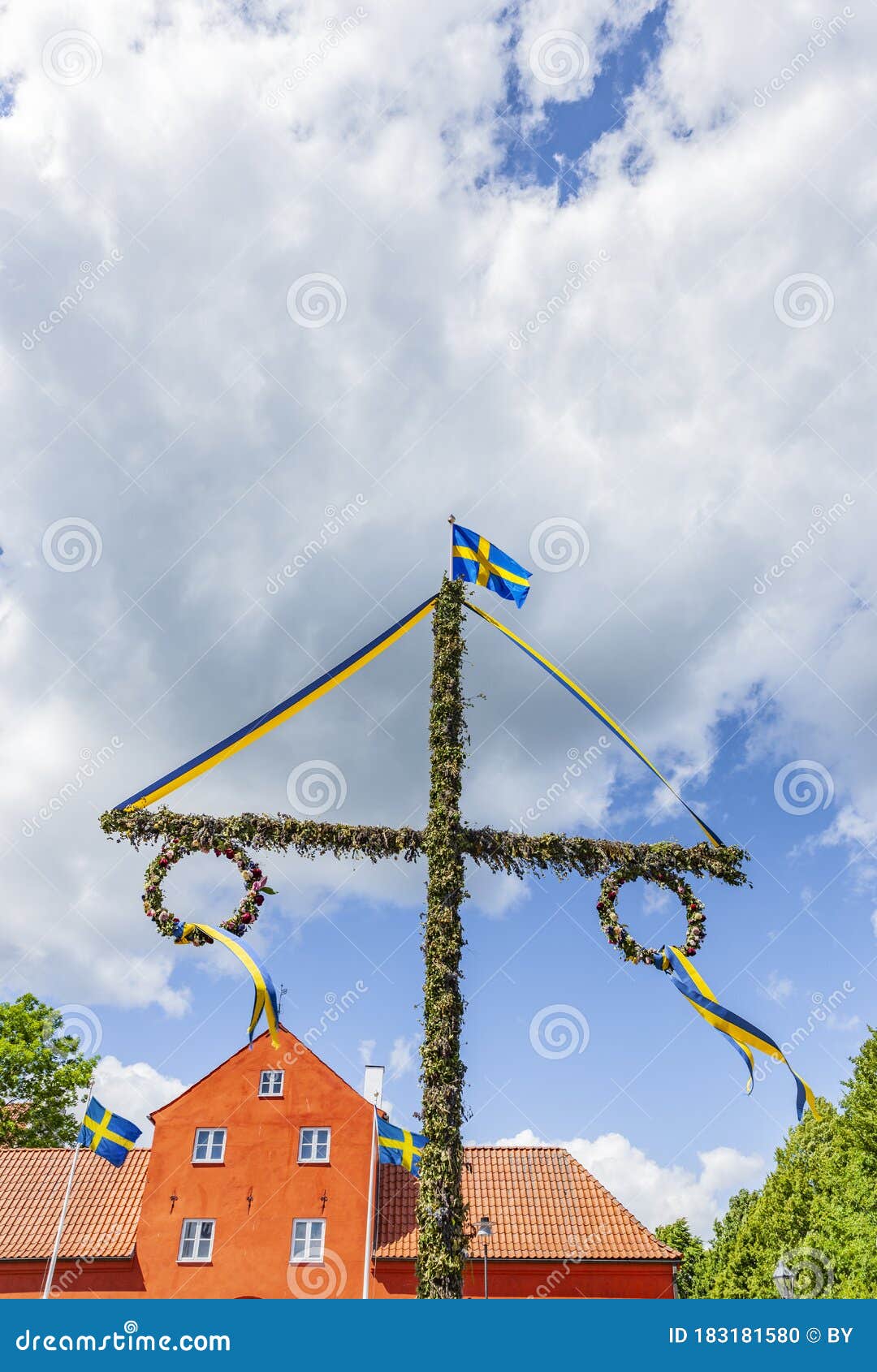 Midsummer tree in Sweden stock photo. Image of romance - 183181580