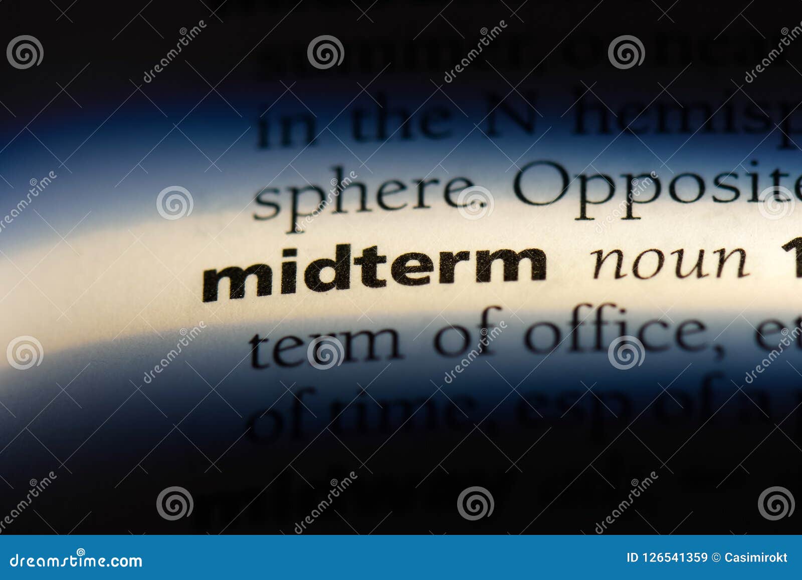 Midterm stock image. Image of printed, definition, paper - 126541359