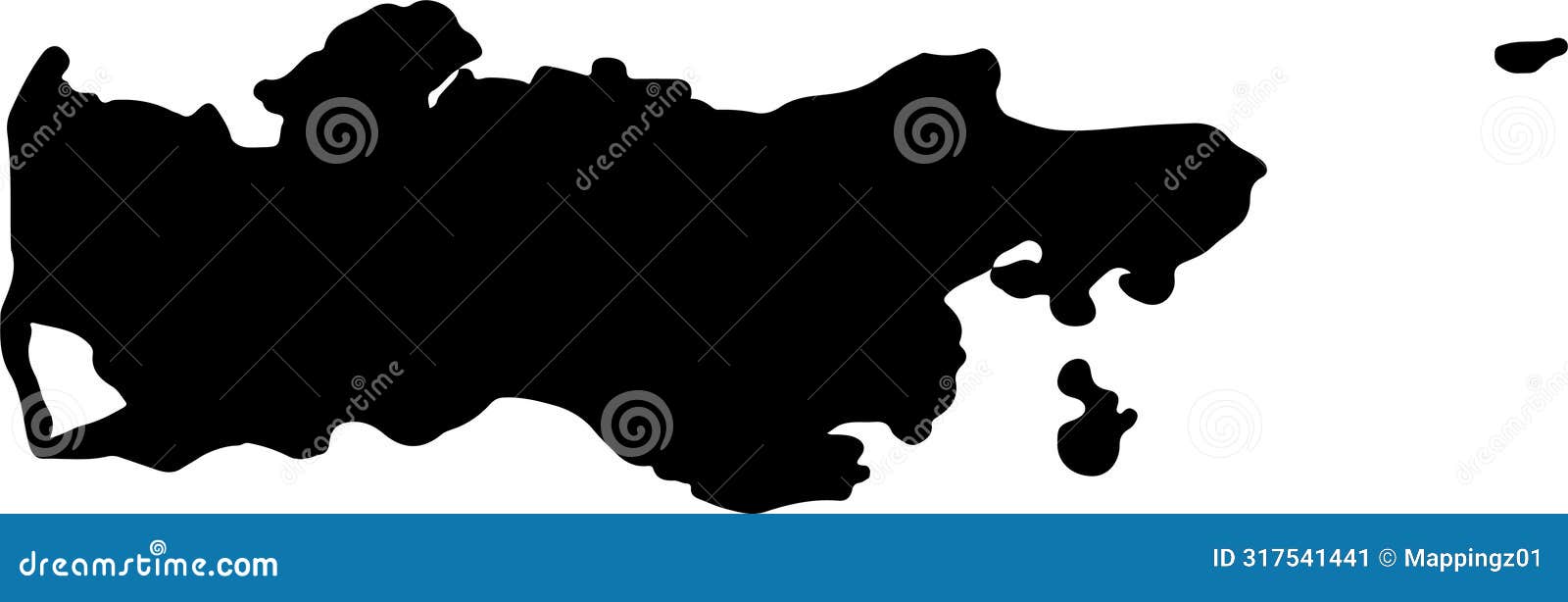 Midtjylland Denmark Silhouette Map with Transparent Background Stock ...