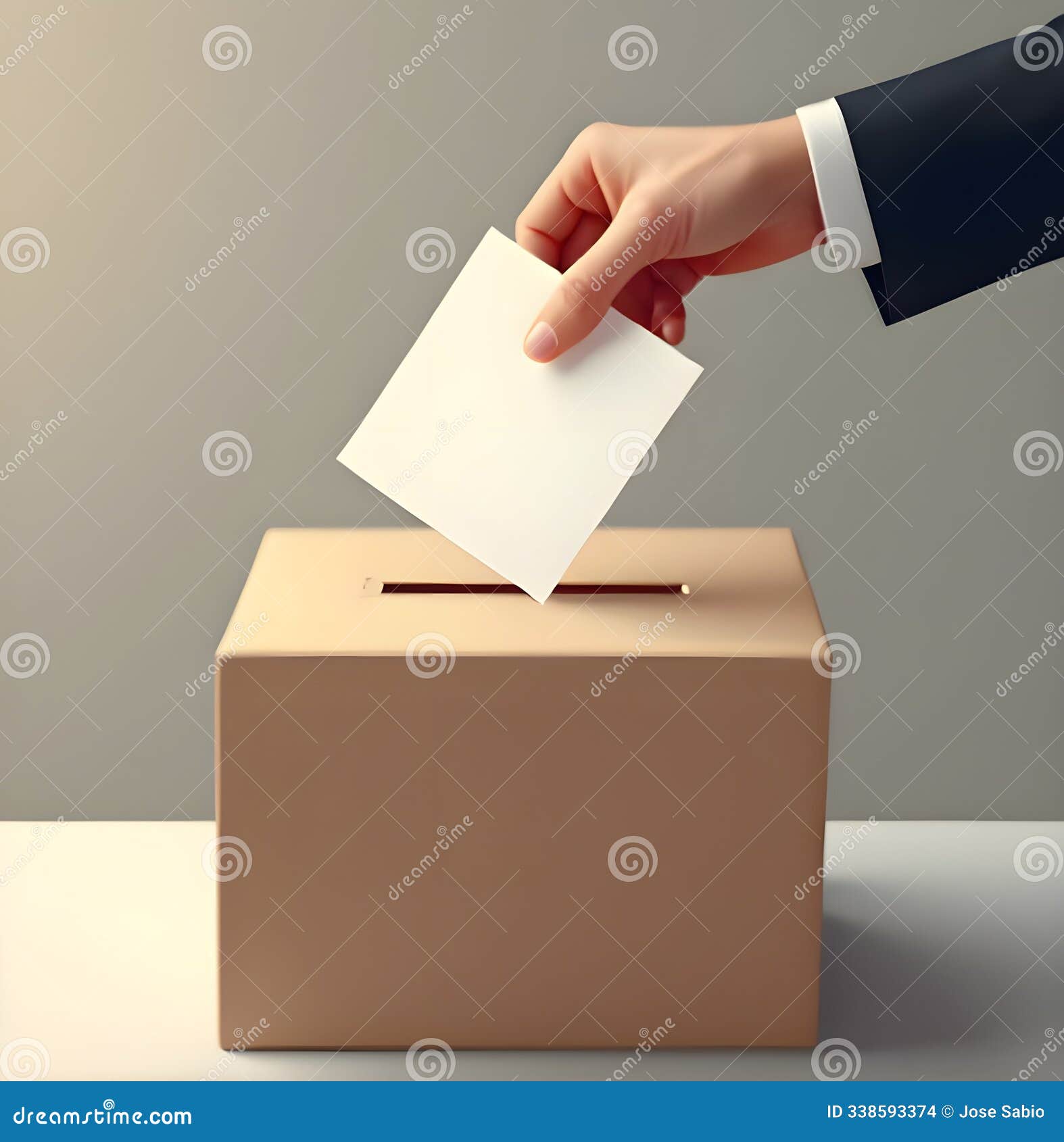 A Midtone Hand Holding a Voting Ballot into a Voting Box Stock ...