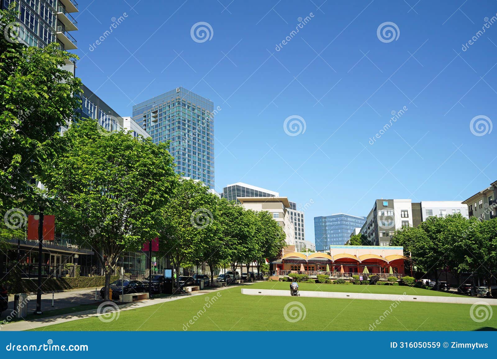 Midtown Park in the North Hills Development of Raleigh NC Stock Image ...