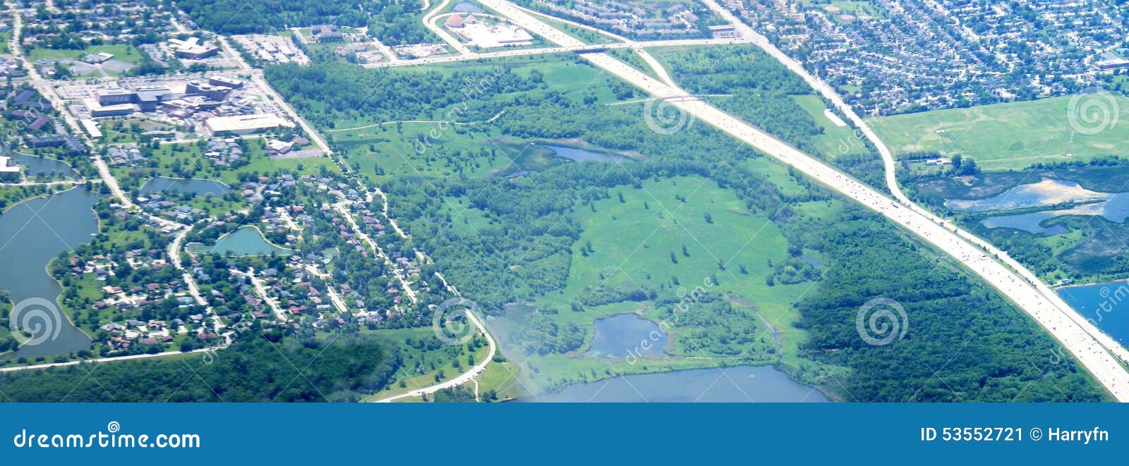 Midwest aerial stock image. Image of highway, suburb - 53552721