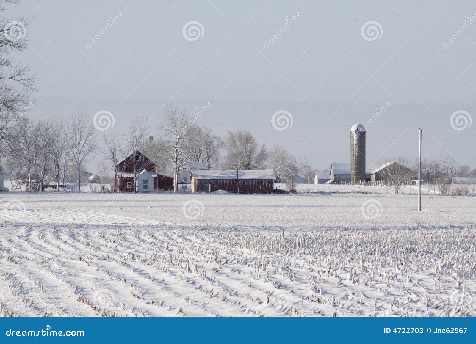 Midwest Farm on a Wintry Day Stock Image - Image of farm, windmill: 4722703