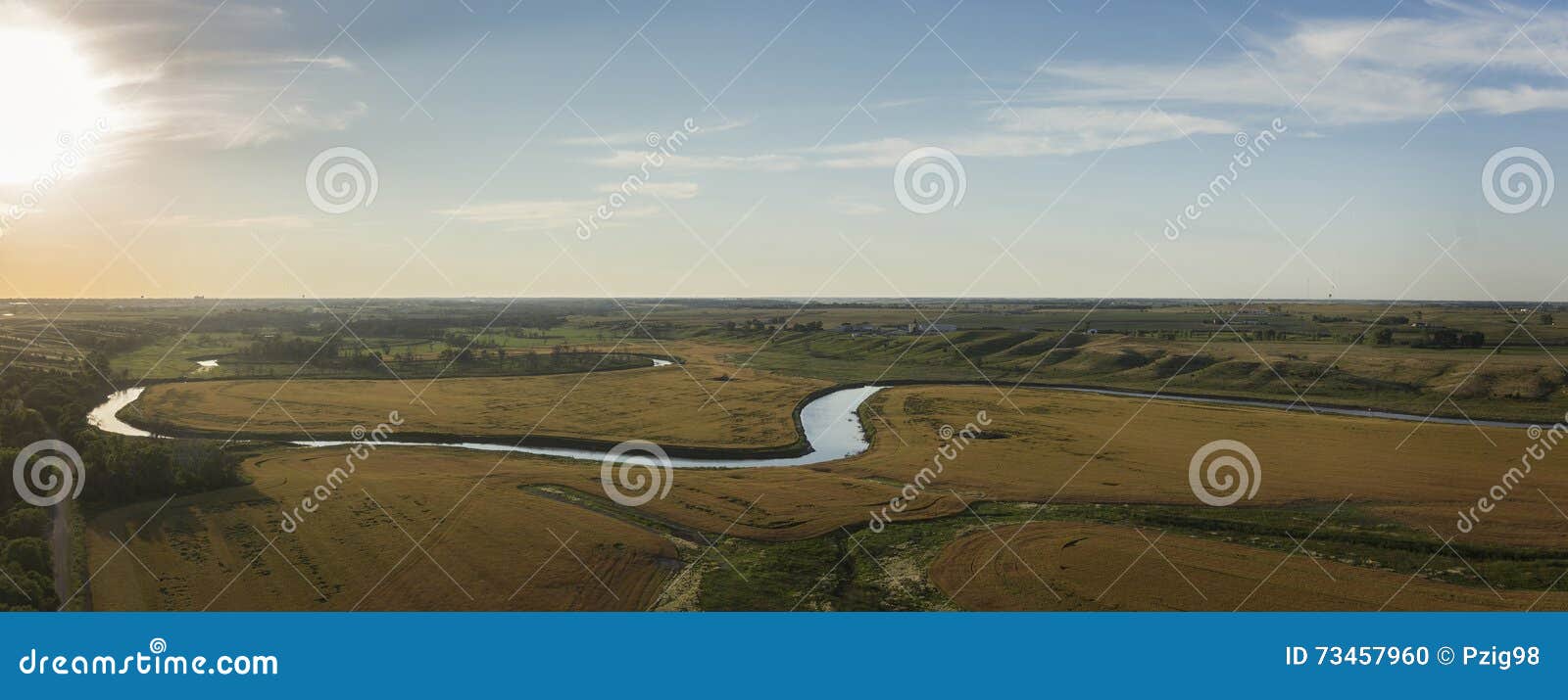 Midwest River Valley Sunset Panorama Stock Photo - Image of midwest ...