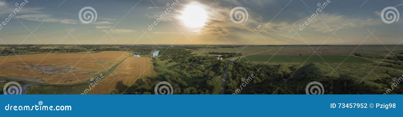 Midwest River Valley Sunset Stock Photo - Image of cloudscape ...
