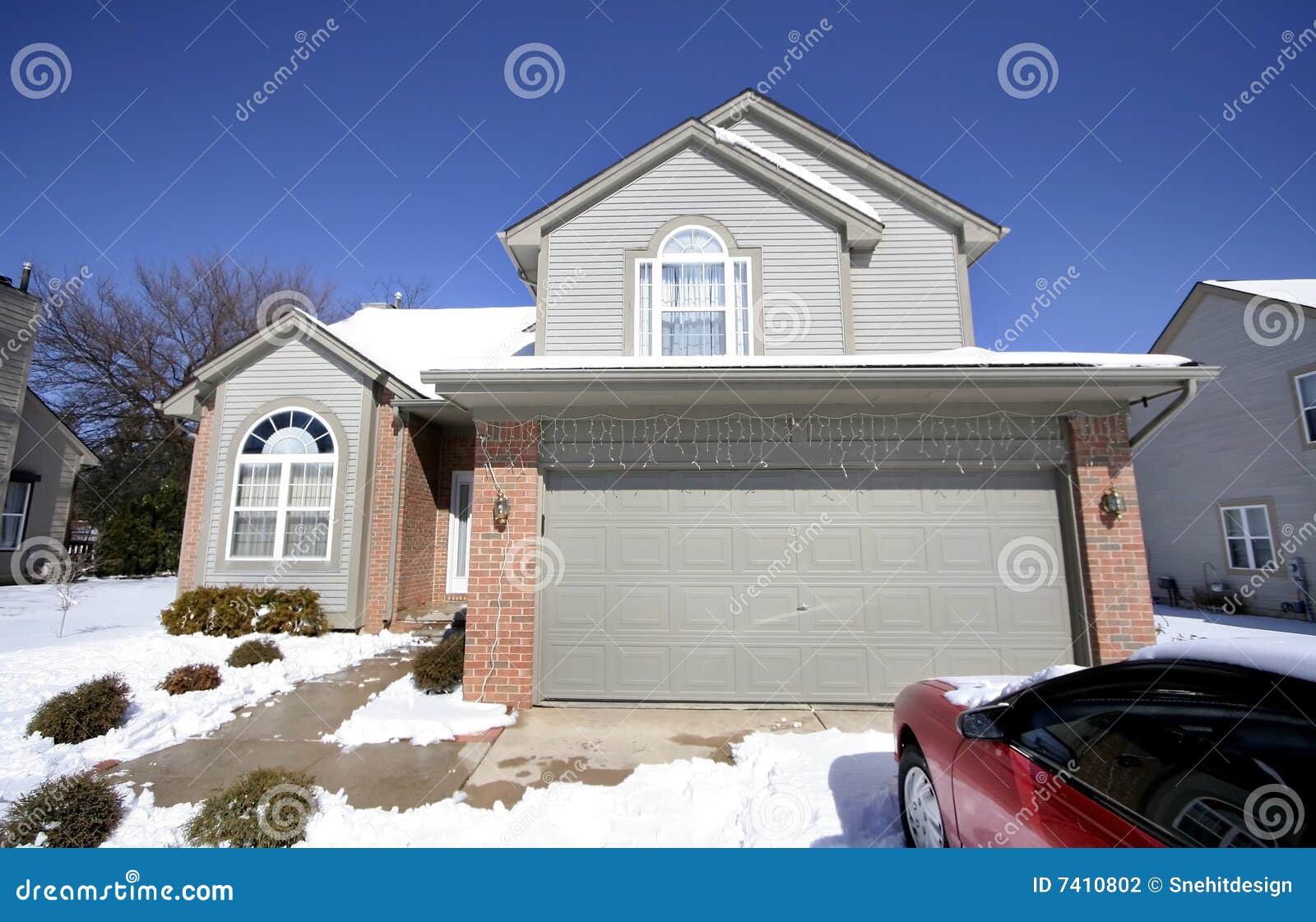 Midwestern Home stock photo. Image of home, upscale, deck - 7410802