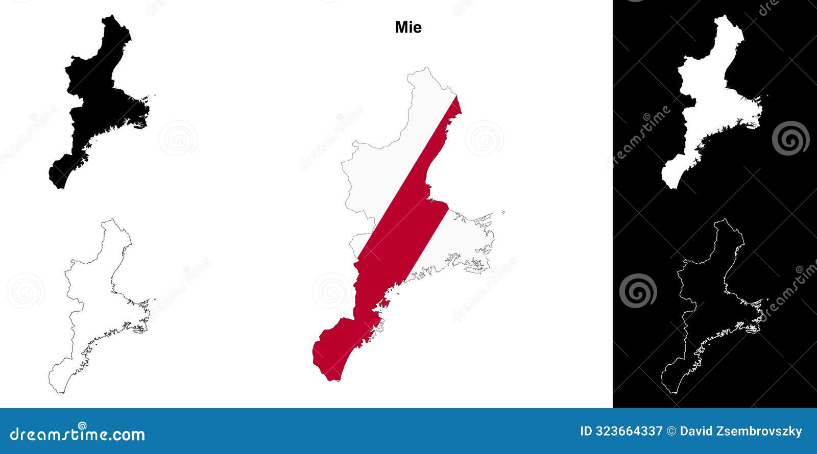 Mie outline map stock vector. Illustration of japan - 323664337