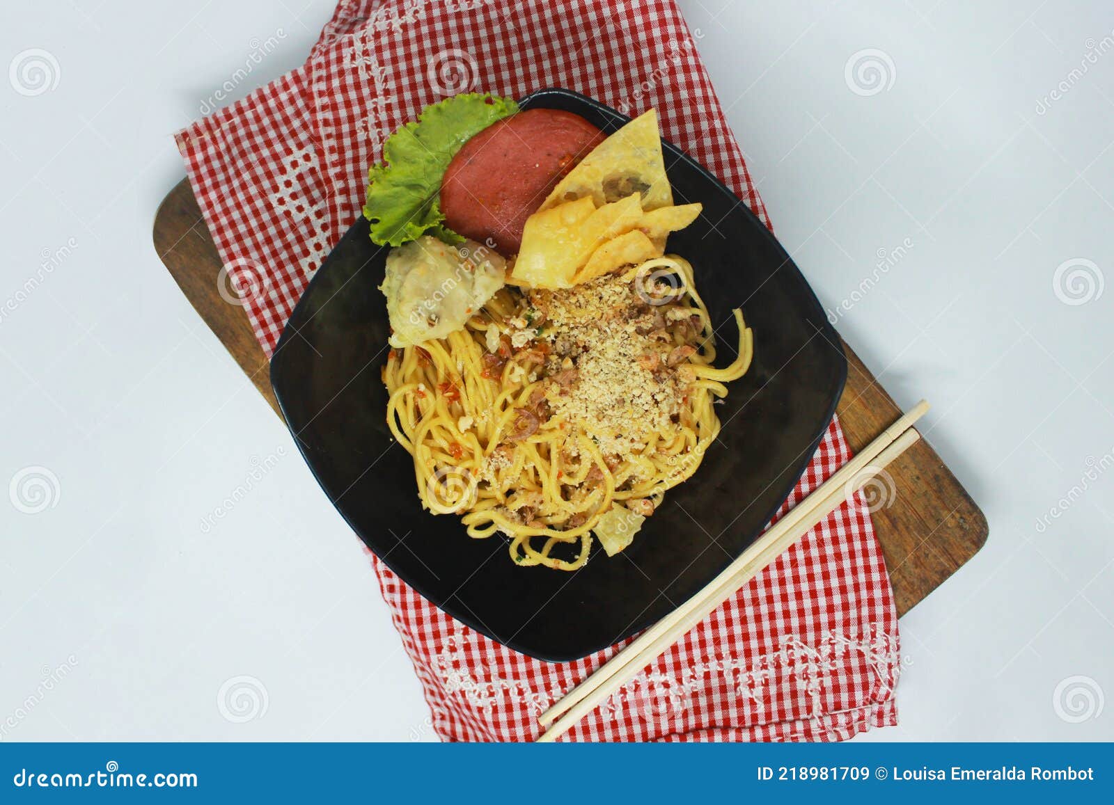 Mie Setan Noodle and Dimsum Stock Image - Image of food, chopstick ...