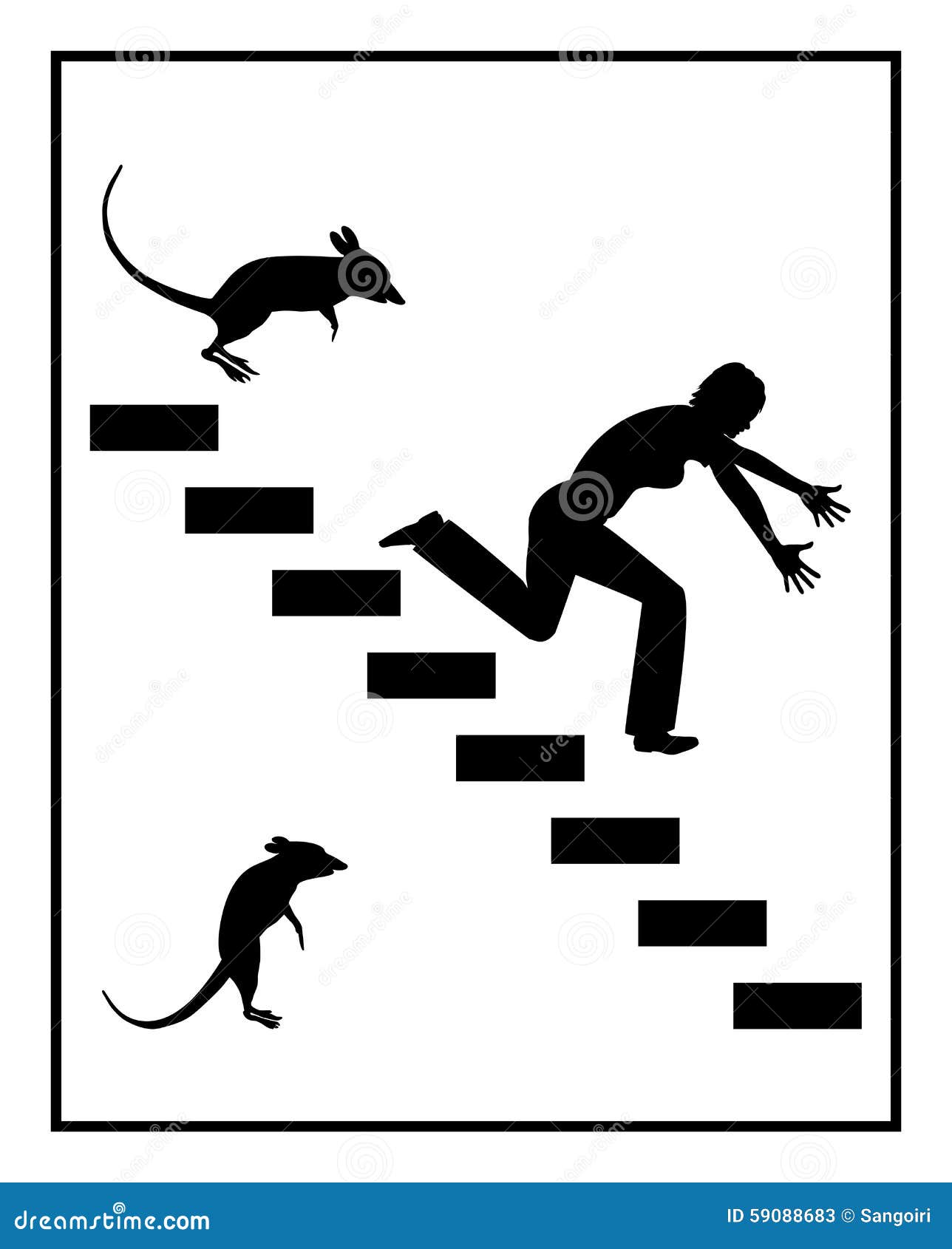 Miedo de ratones stock de ilustración. Ilustración de trauma - 59088683