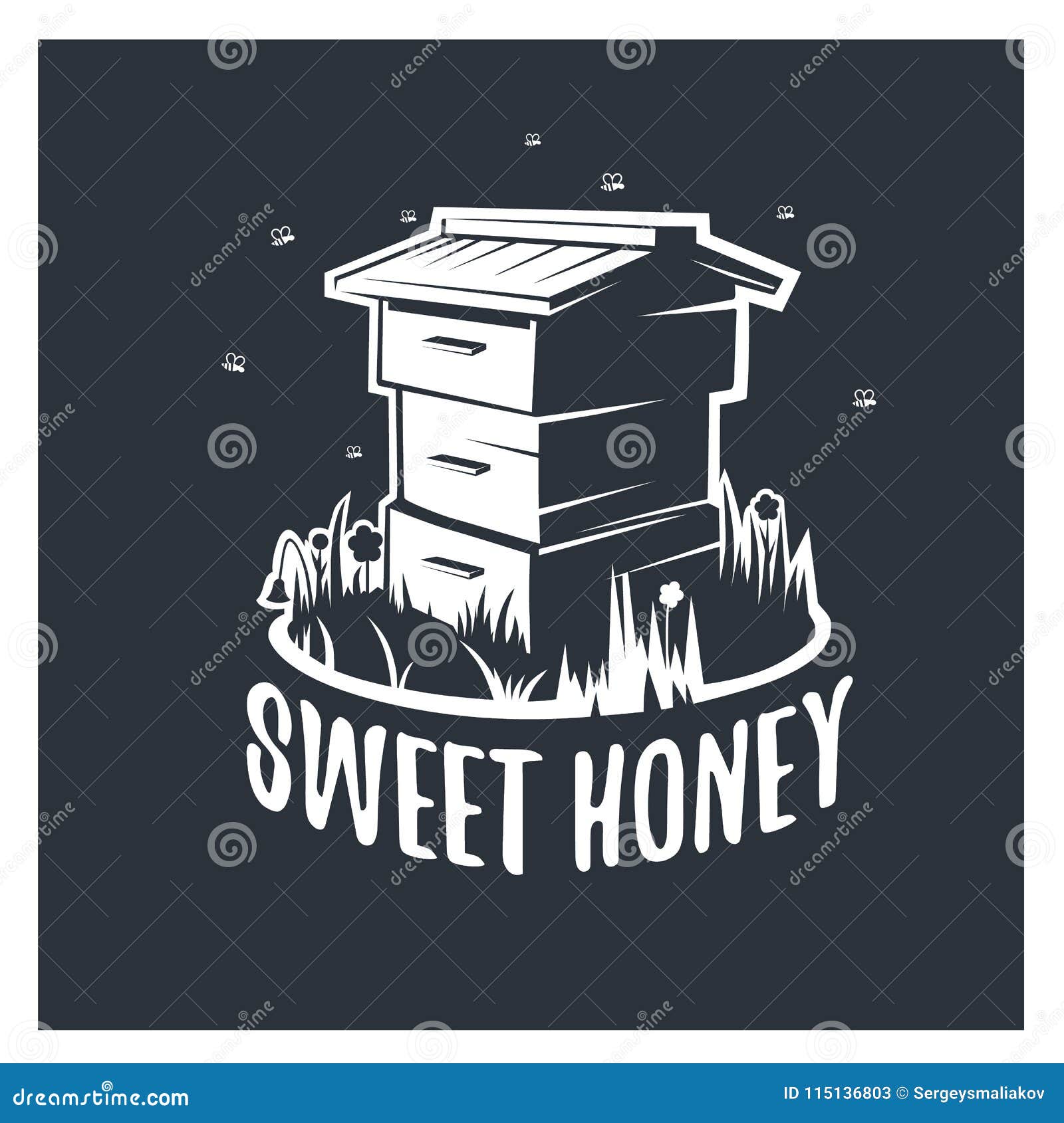 Miel Dulce, Colmena Del Ejemplo Ilustración del Vector - Ilustración de ...