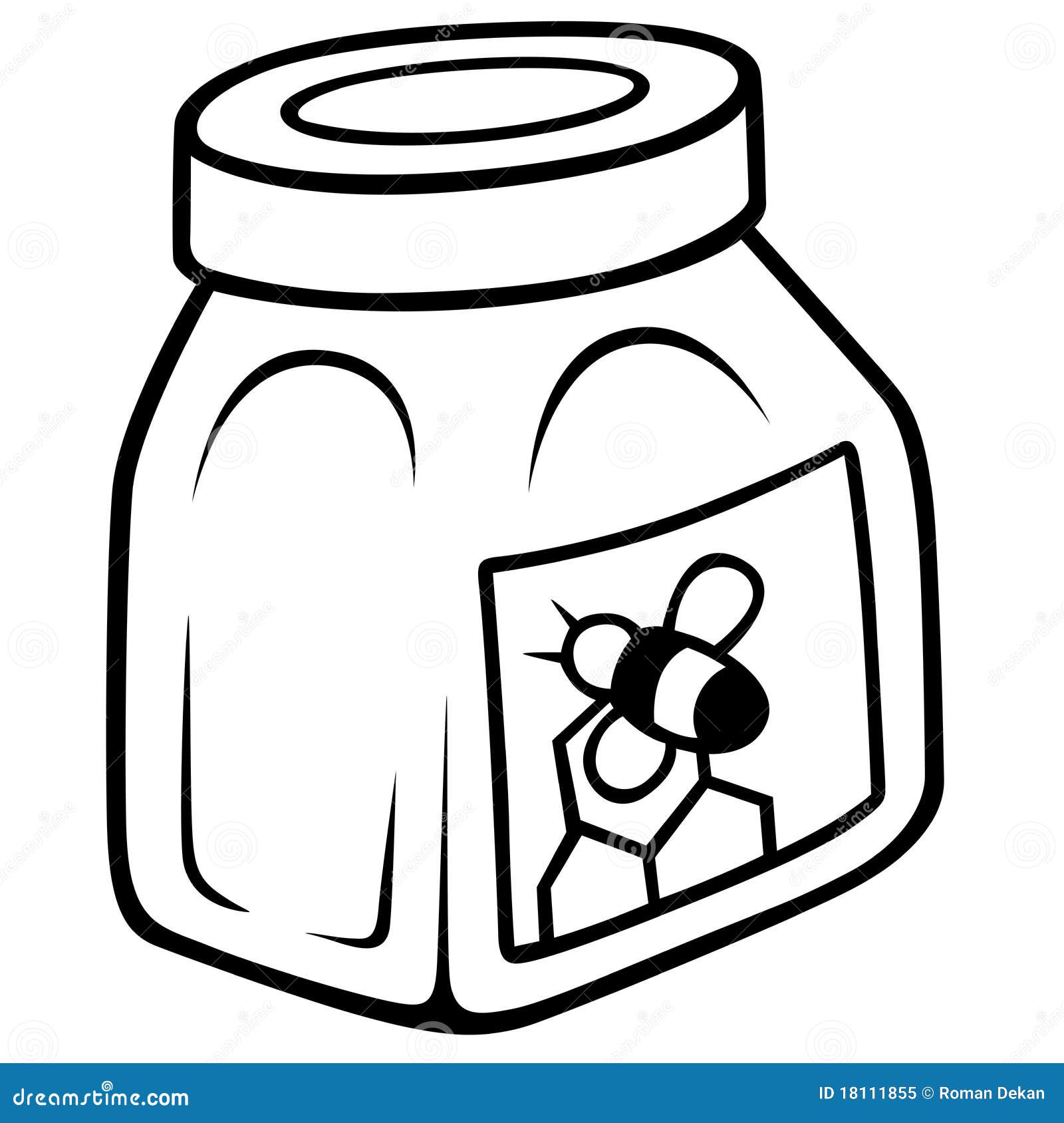 Miel En El Tarro De Cristal Ilustración del Vector - Ilustración de ...