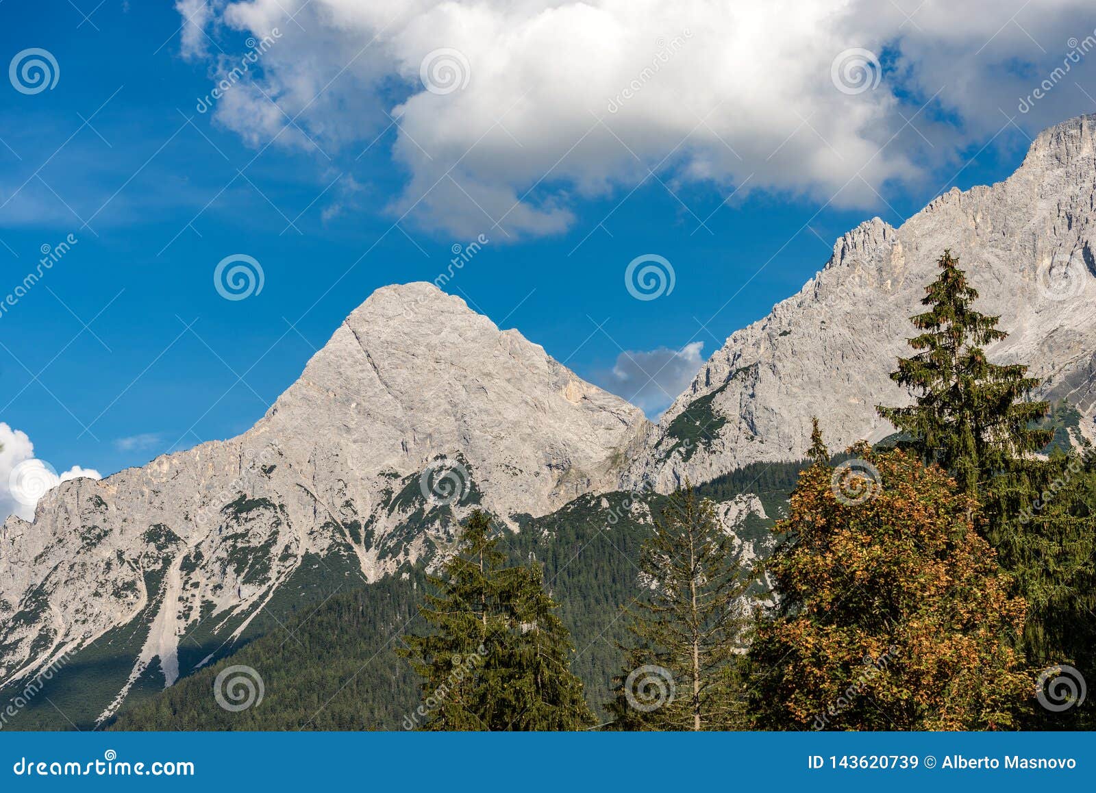 Mieming Range and Ehrwalder Sonnenspitze - Alps Tyrol Austria Stock ...