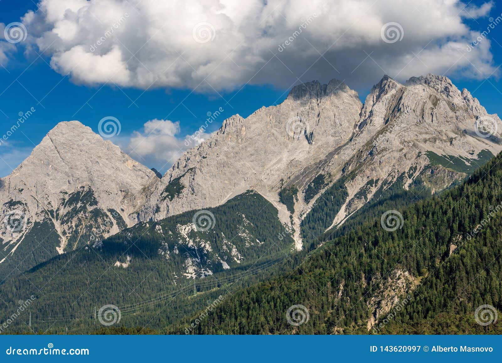 Mieming Range and Ehrwalder Sonnenspitze - Alps Tyrol Austria Stock ...