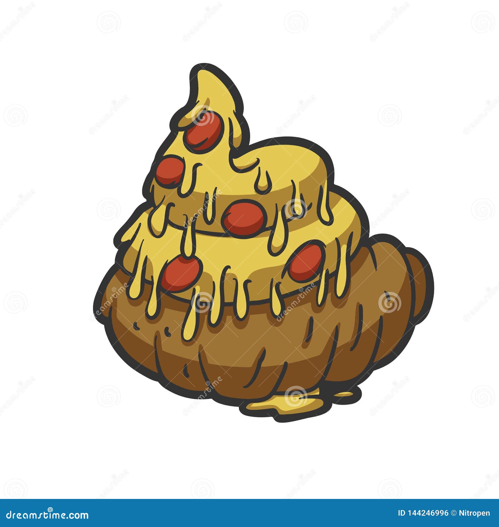 Mierda Divertida De La Pizza Ilustración del Vector - Ilustración de ...