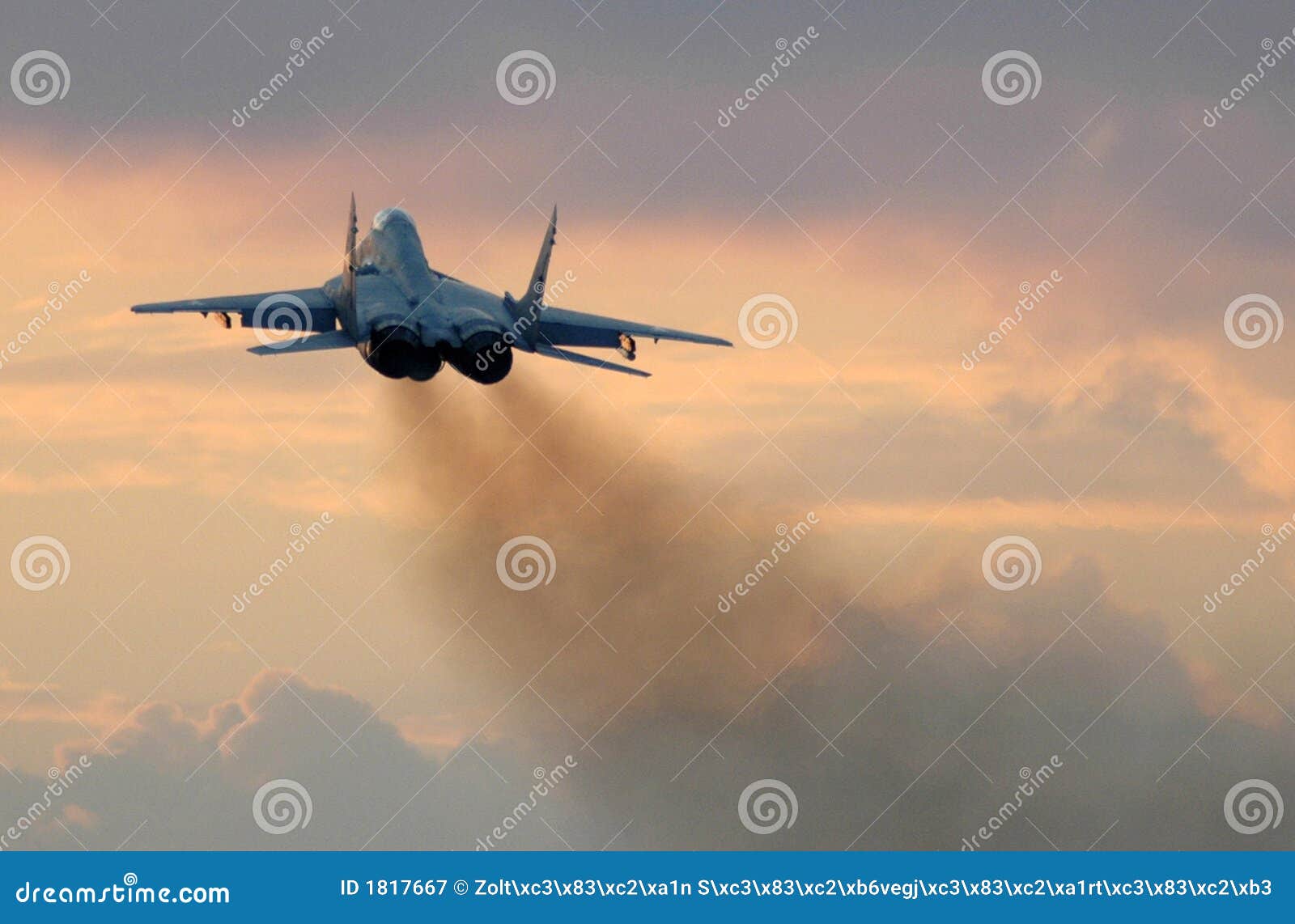 MiG-29 in sunset stock image. Image of night, fighter - 1817667