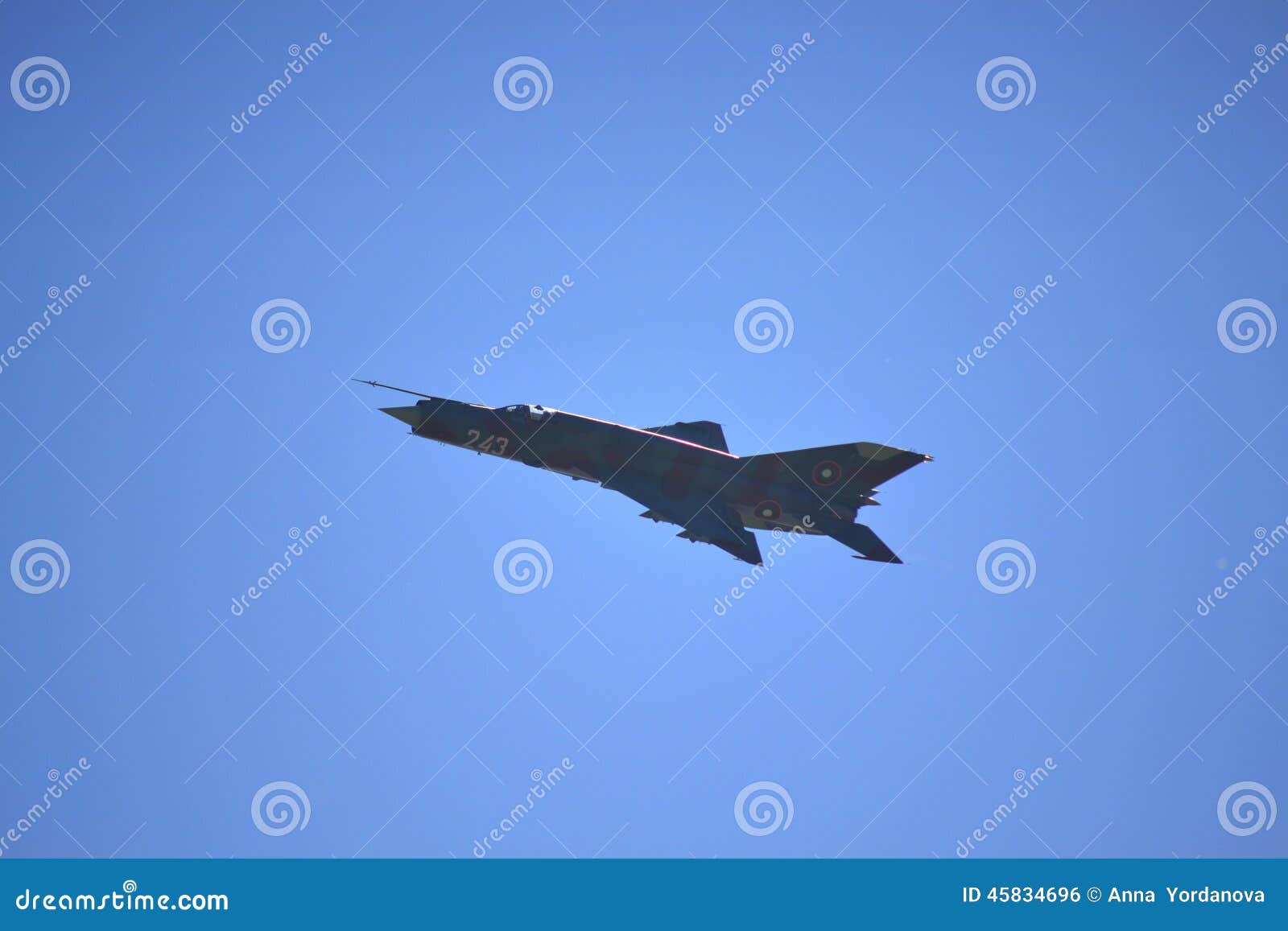 Mig 21 fighter flying editorial photo. Image of destroying - 45834696
