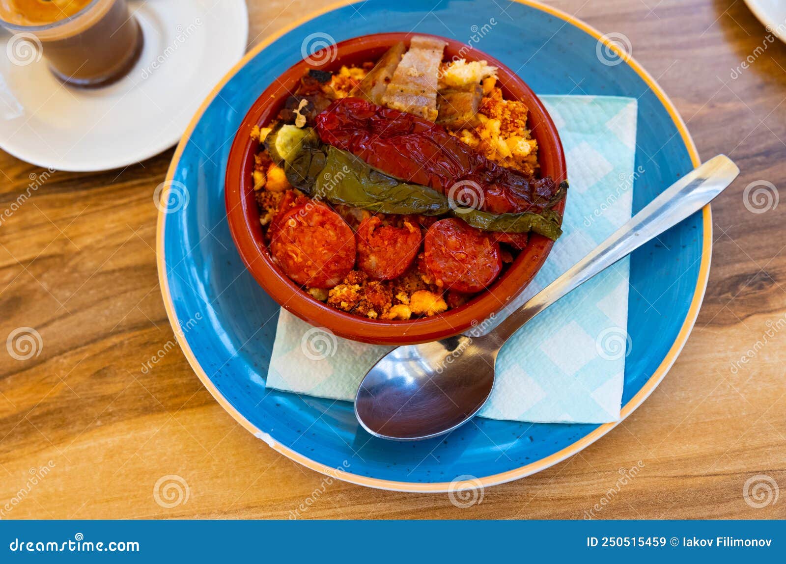 Migas with Fish and Vegetables. Spanish Cuisine Stock Image - Image of ...