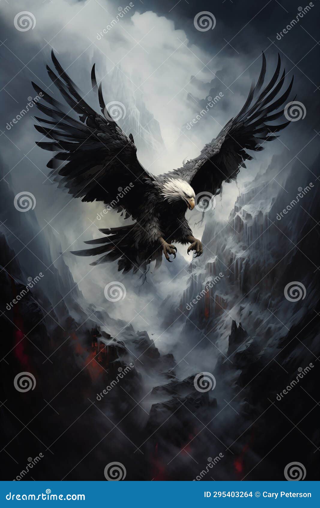 The Mighty Bald Eagle: a Majestic Flight through the Mists of Th Stock ...