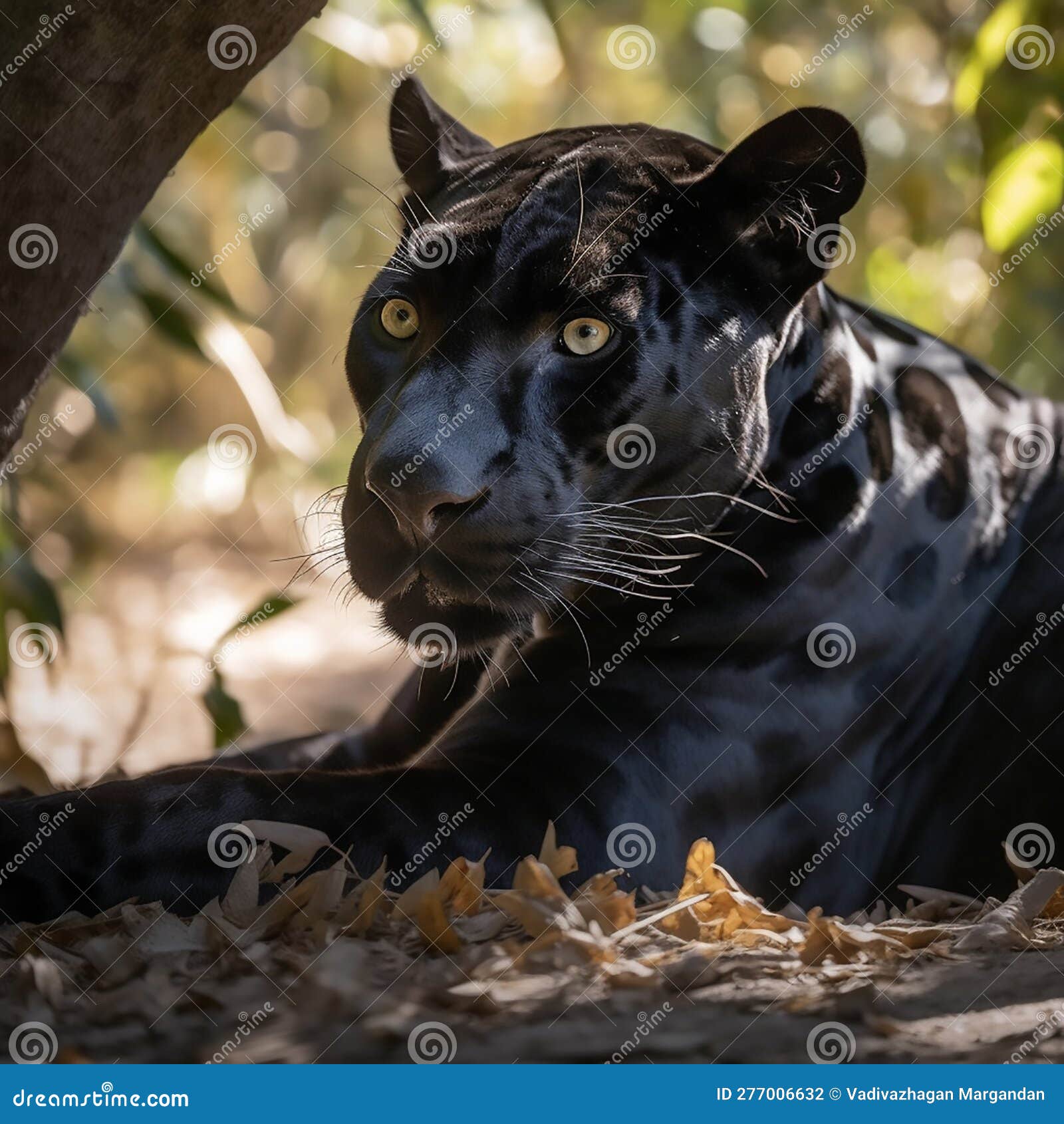 The Mighty Black Jaguar stock illustration. Illustration of lion ...