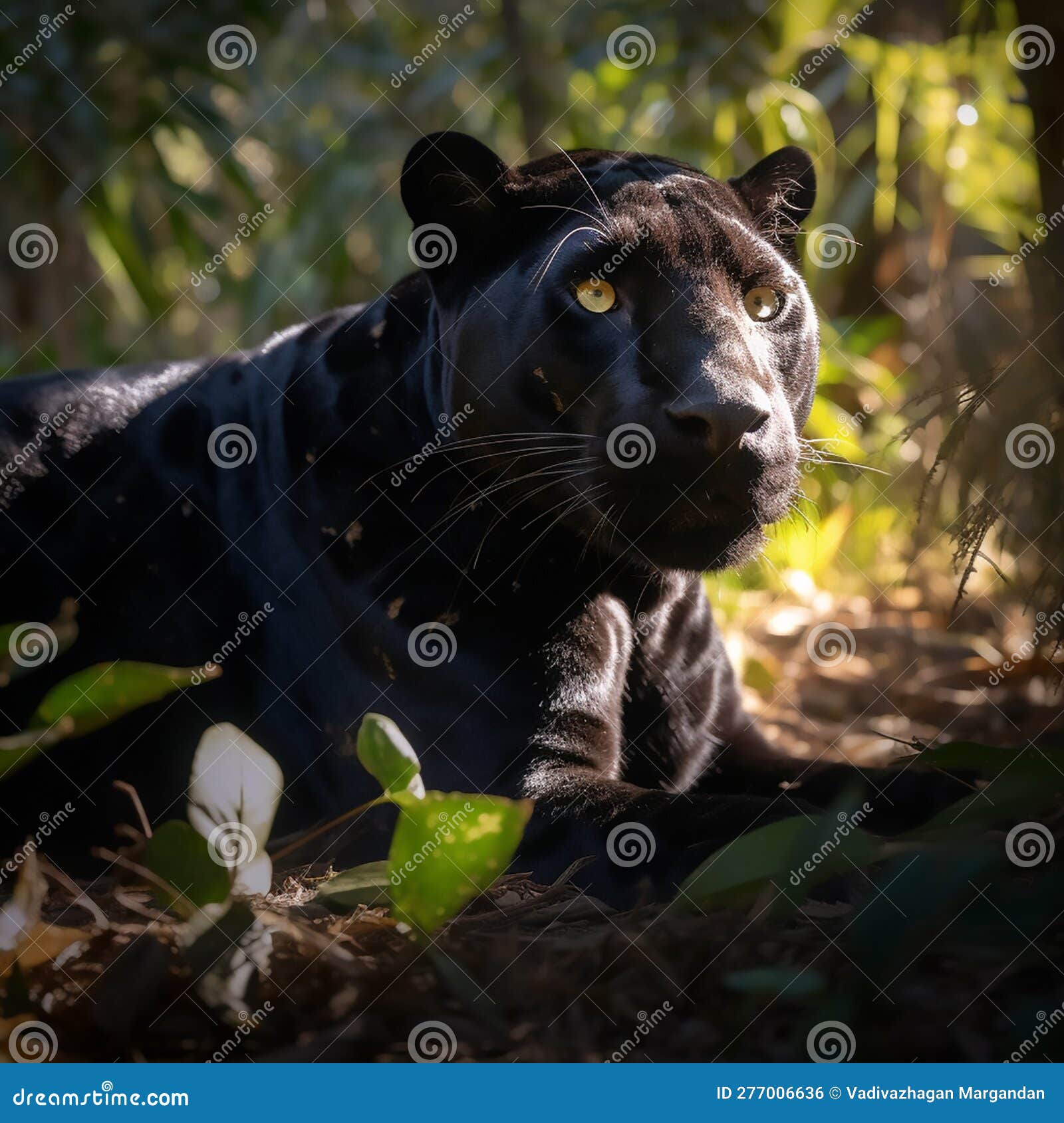 The Mighty Black Jaguar stock illustration. Illustration of carnivore ...
