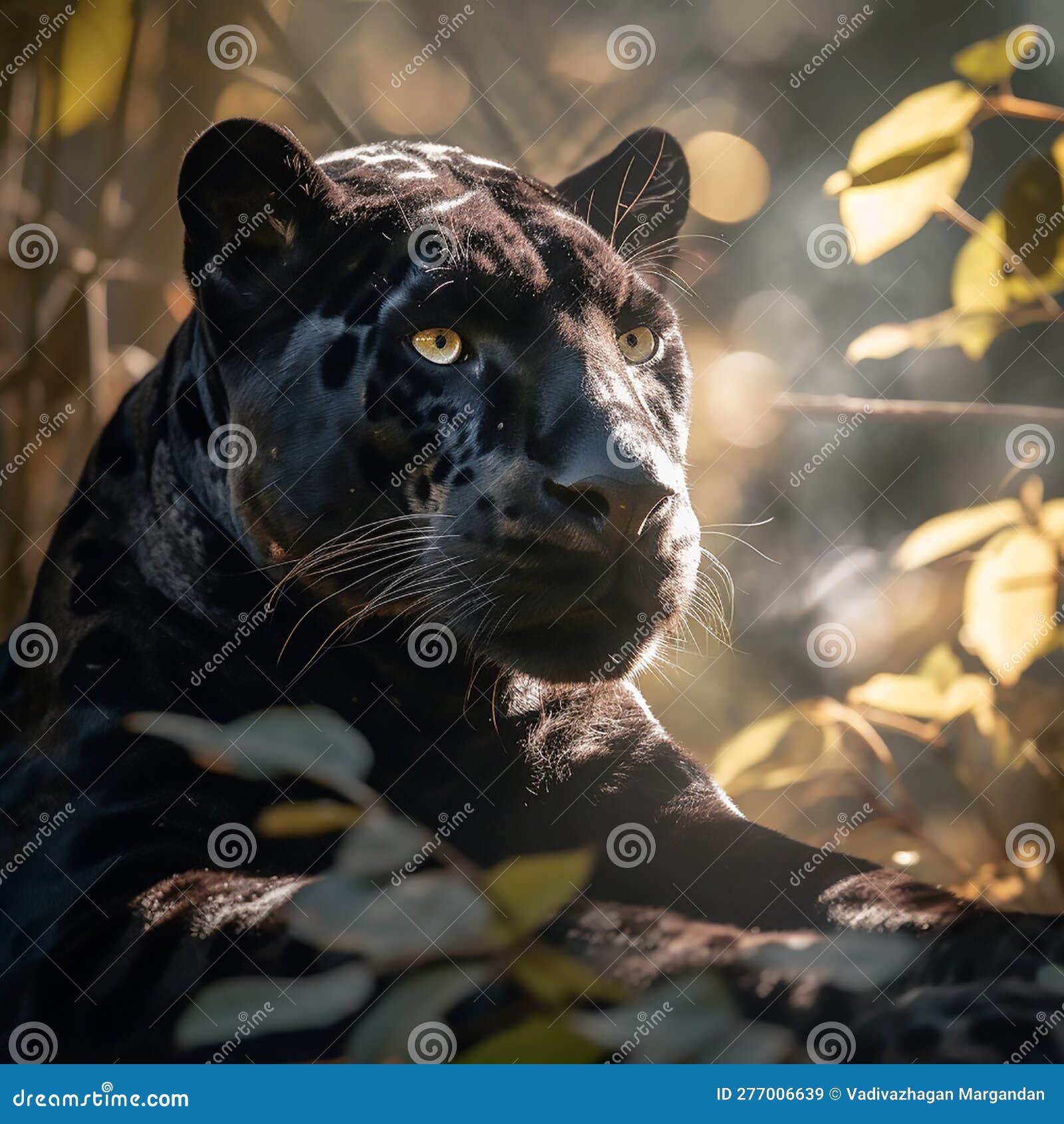 The Mighty Black Jaguar stock illustration. Illustration of safari ...