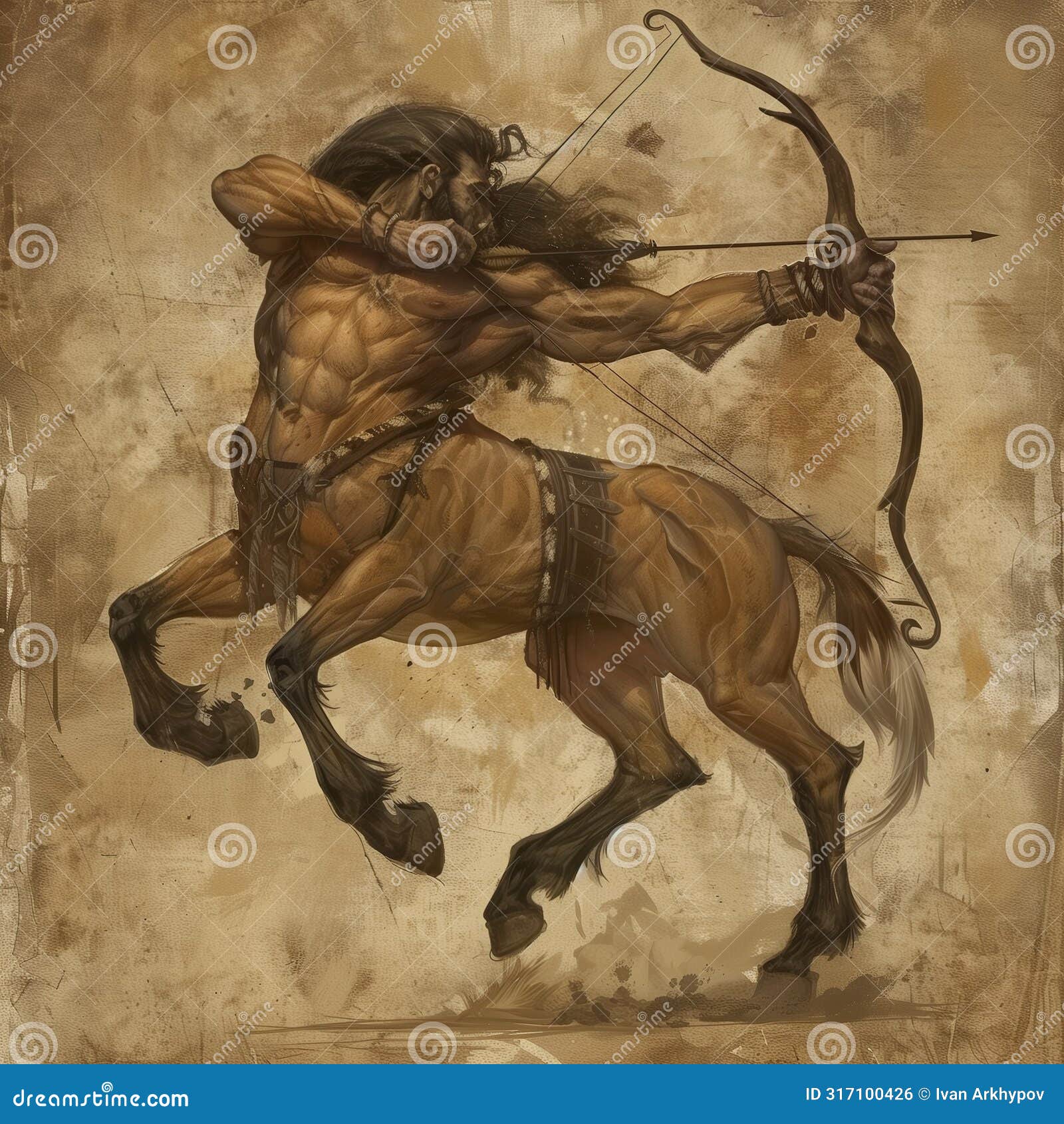 Mighty Centaur Archer in Action - Mythical Warrior in Battle Stance ...