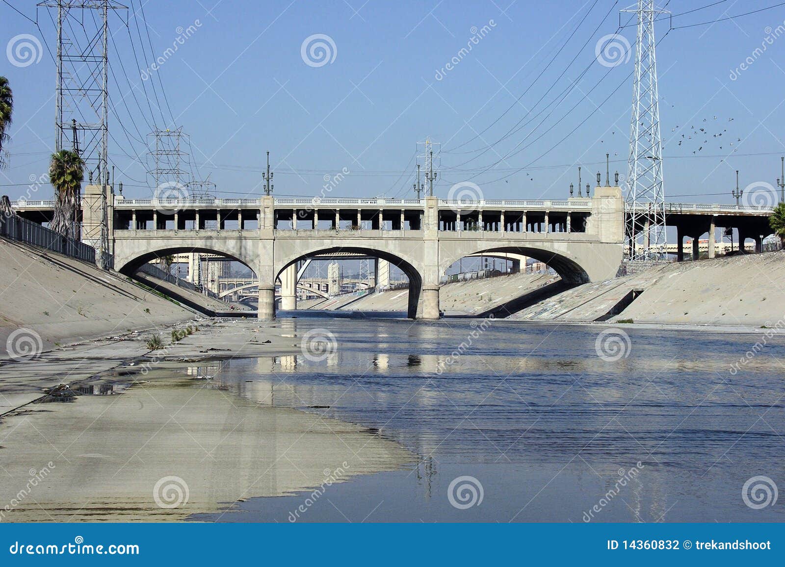 Mighty Dirty LA River stock photo. Image of freeway, city - 14360832