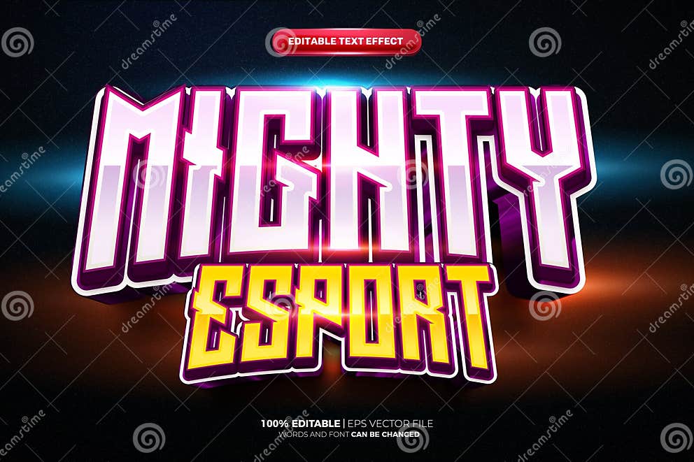 Mighty Esport Gaming 3D Editable Text Effect Style Stock Vector ...