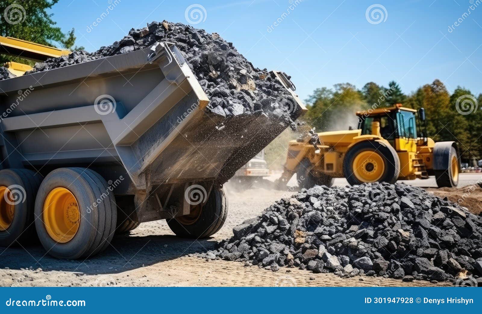 A Mighty Machine Unloading Coal with Power and Precision Stock ...