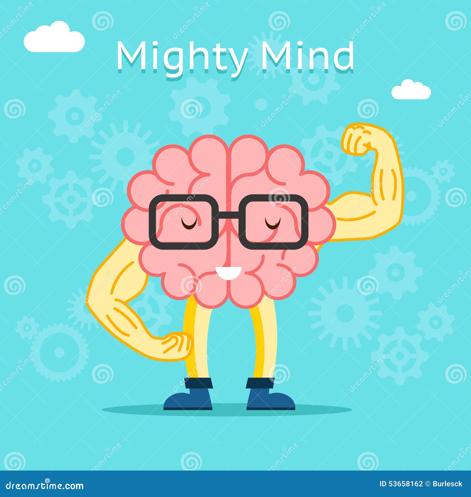 Mighty Mind Concept. Brain with Great Creative Stock Vector ...