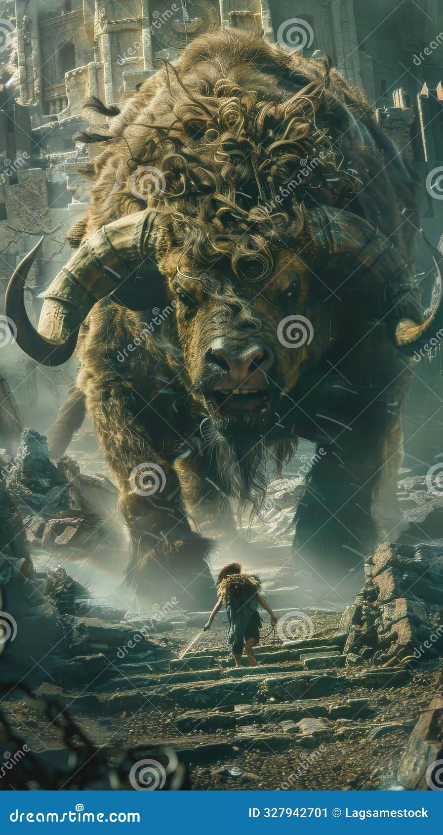 A Mighty Minotaur Challenging Anyone Who Dares Enter Its Labyrinthine ...