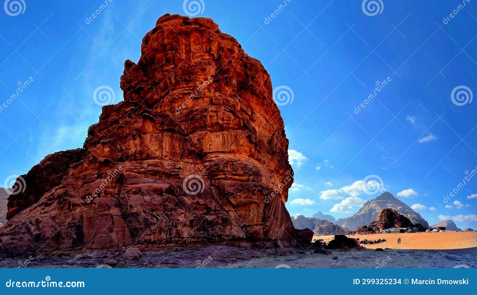 Mighty Rock on Blue Sky stock photo. Image of wadirum - 299325234